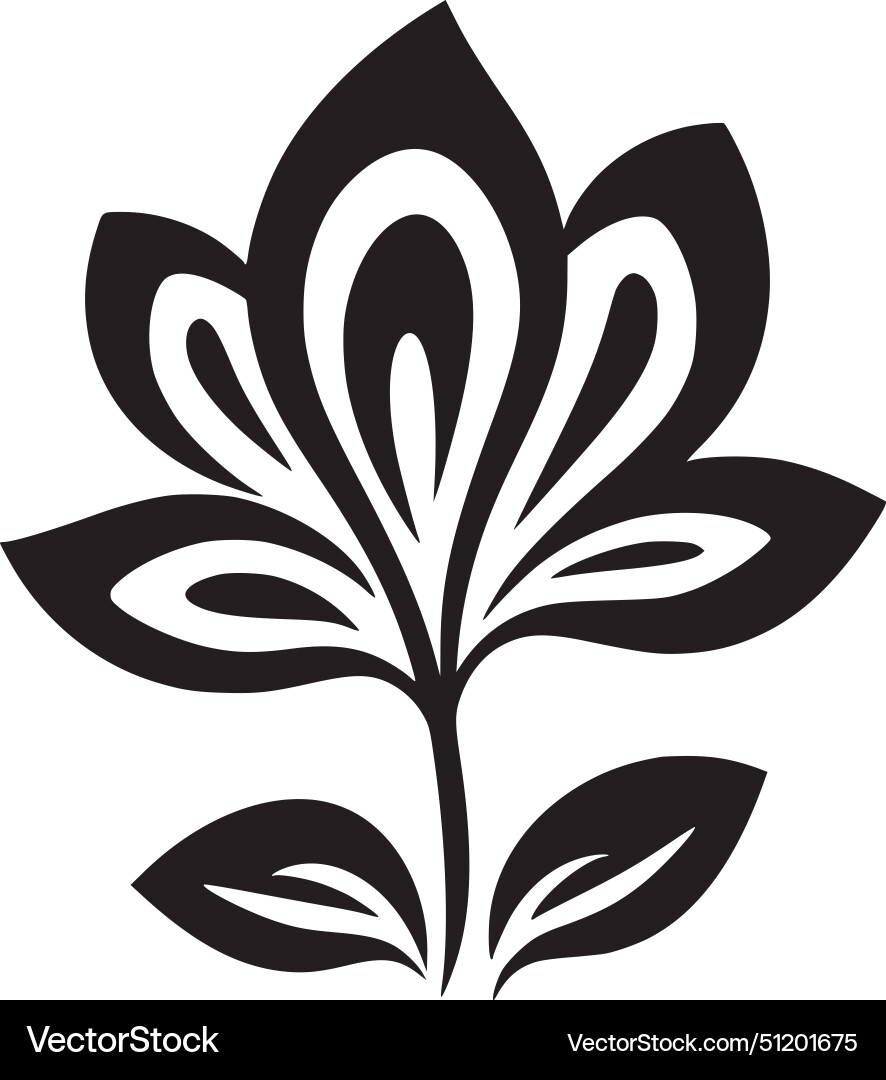 Flower - black and white isolated icon Royalty Free Vector