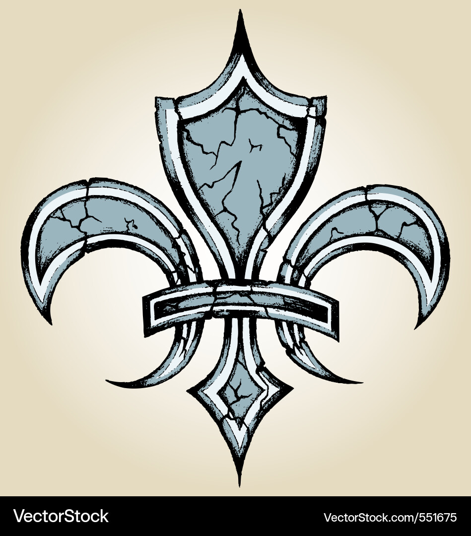 French Heraldic Shield Emblem Royalty Free Vector Image