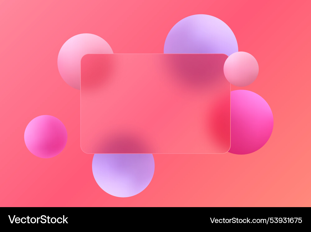 Glass morphism website landing page template Vector Image