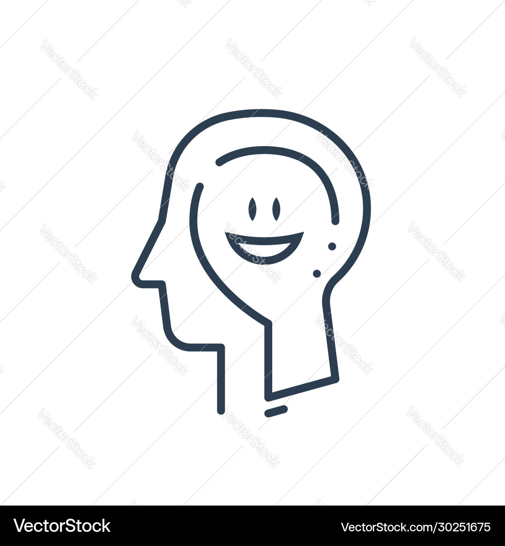 Human head profile cognitive psychology Royalty Free Vector