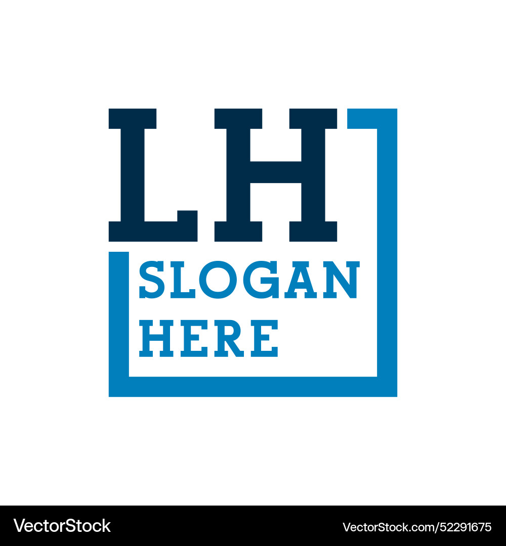 Minimal initials logo letters l and h lh initial Vector Image