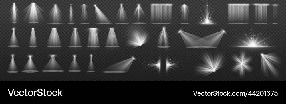 Spark spotlight white light effect glowing ray Vector Image