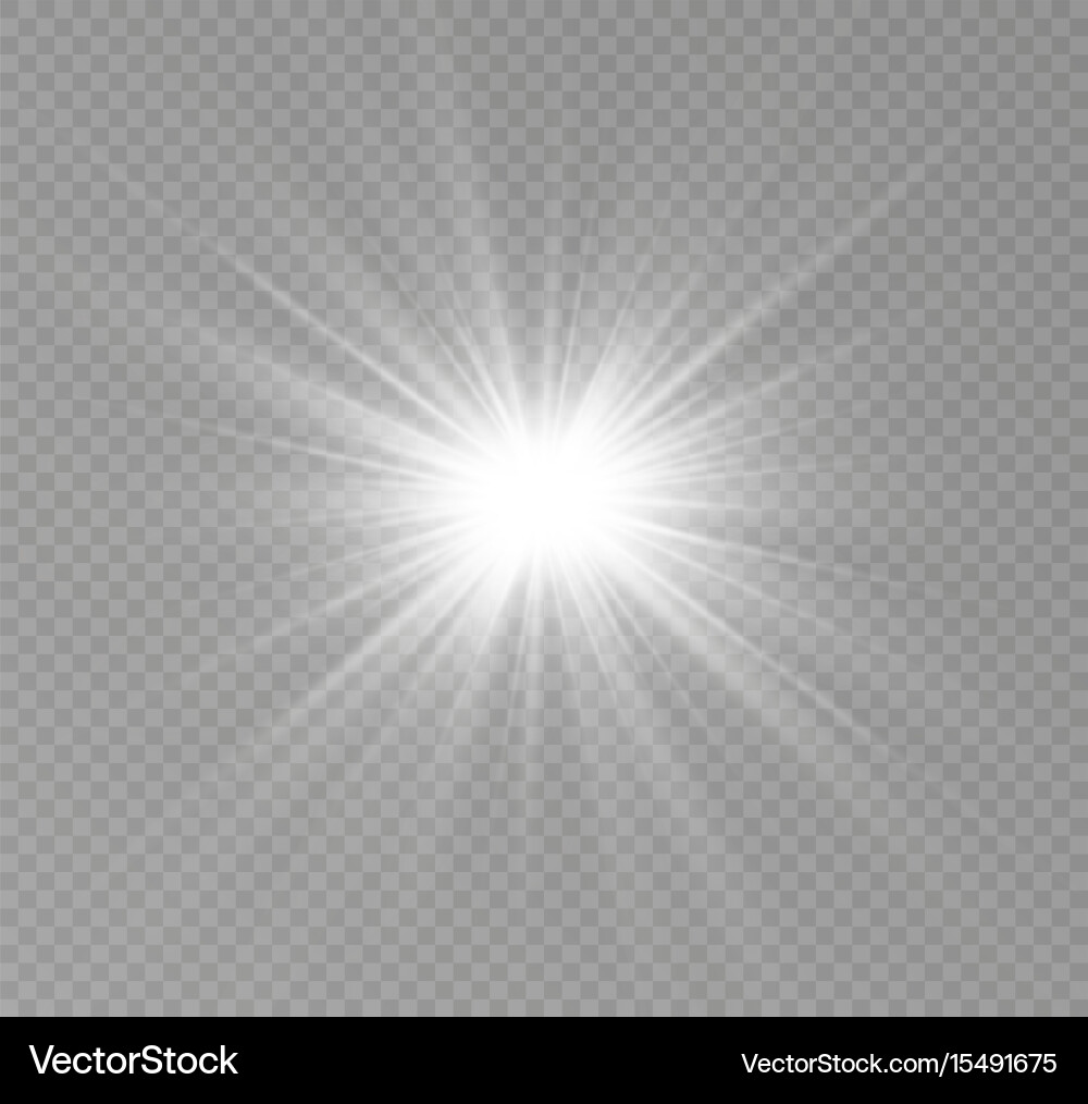Star on a transparent backgroundlight effect Vector Image