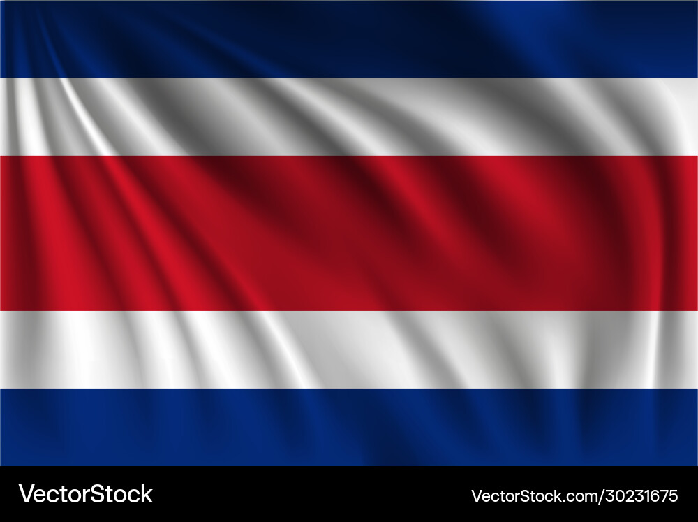 Waving costa rica Royalty Free Vector Image - VectorStock