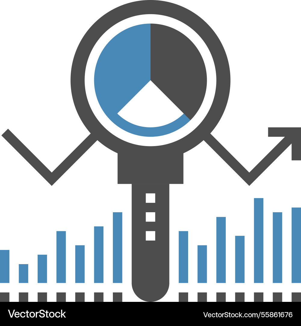 Analytics flat web icon concept Royalty Free Vector Image