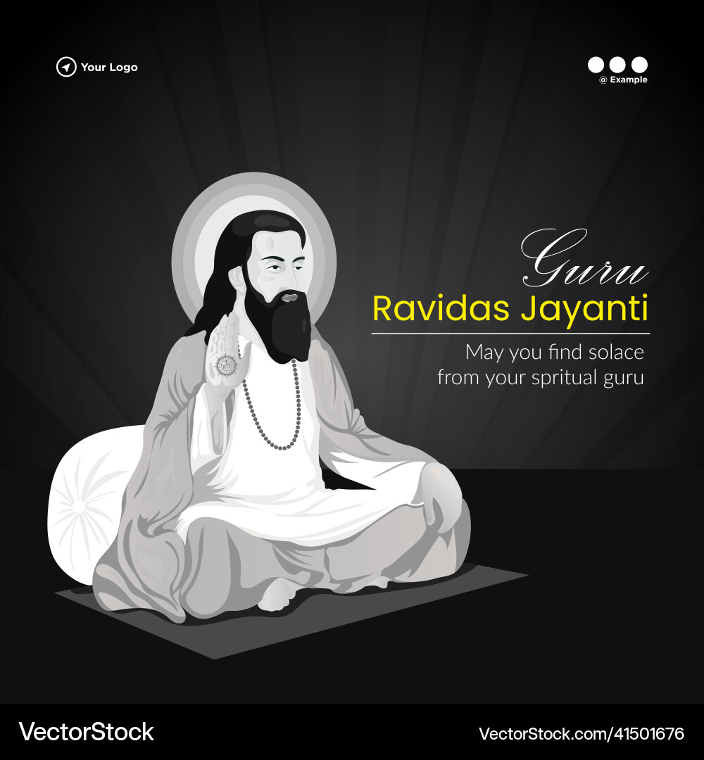 Guru ravidas jayanti banner design Royalty Free Vector Image
