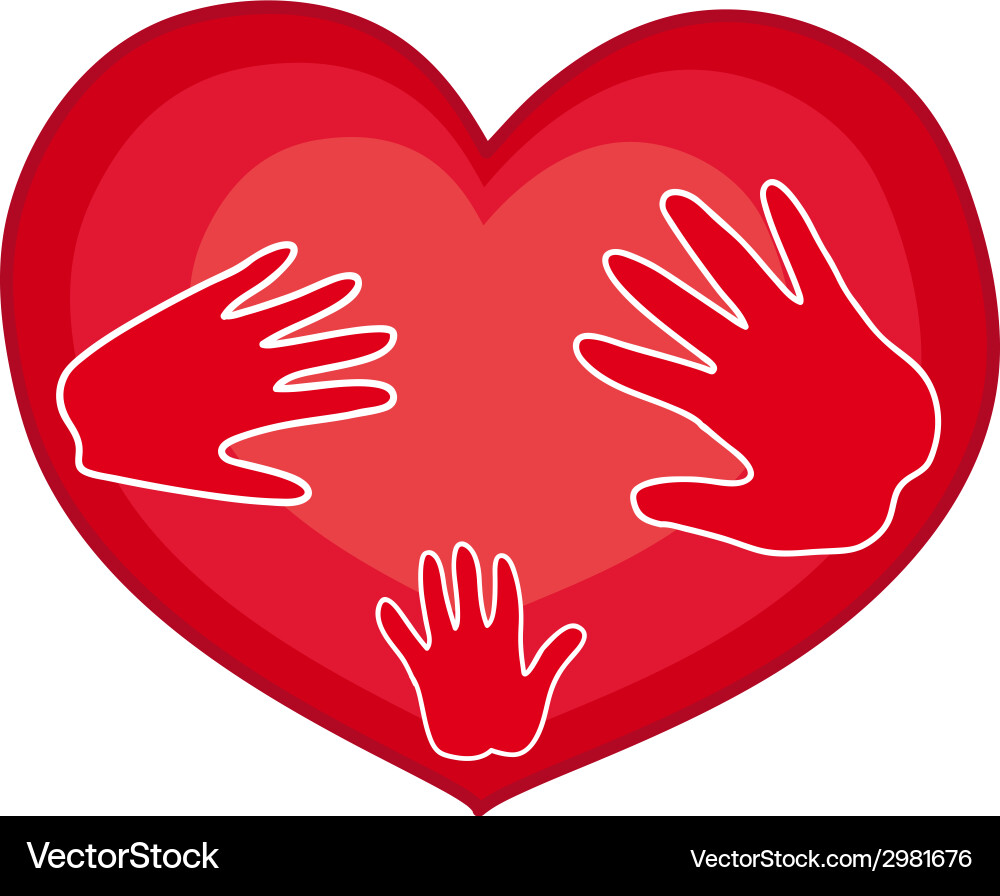 Hands on heart Royalty Free Vector Image - VectorStock