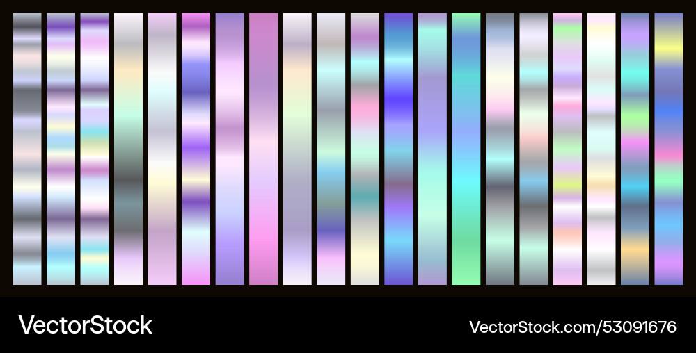 Hologram gradient color set Royalty Free Vector Image