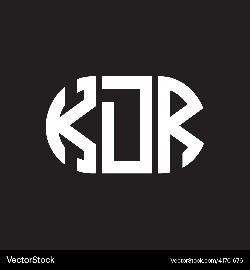 Kdr letter logo design on black background Vector Image