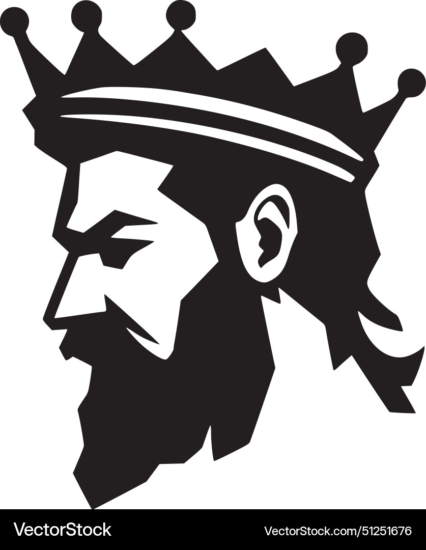 King - black and white isolated icon Royalty Free Vector