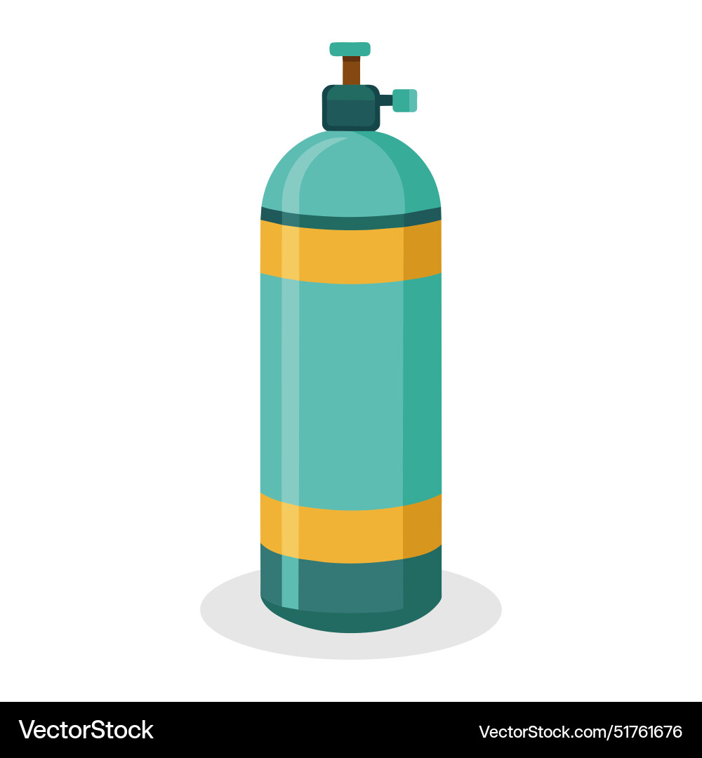 Oxygen cylinder isolated flat Royalty Free Vector Image