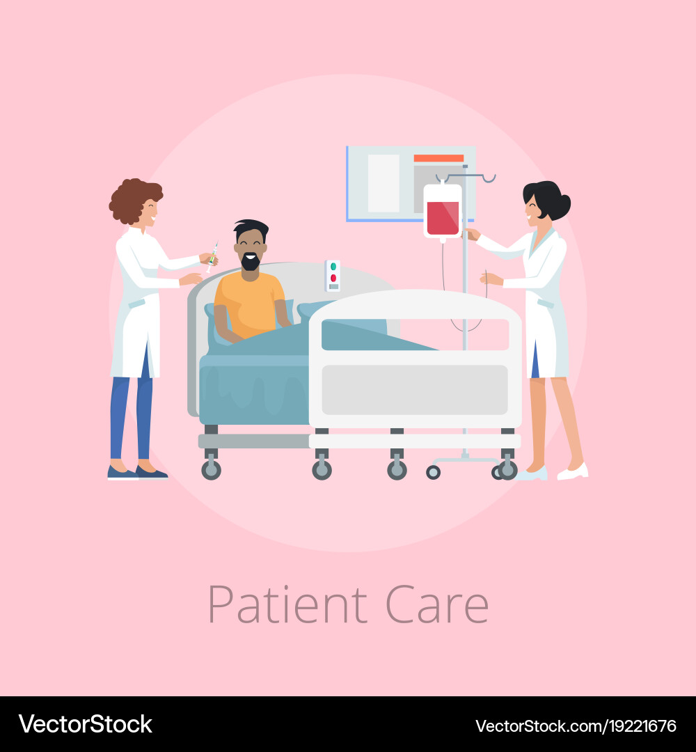 Patient care and nurses Royalty Free Vector Image