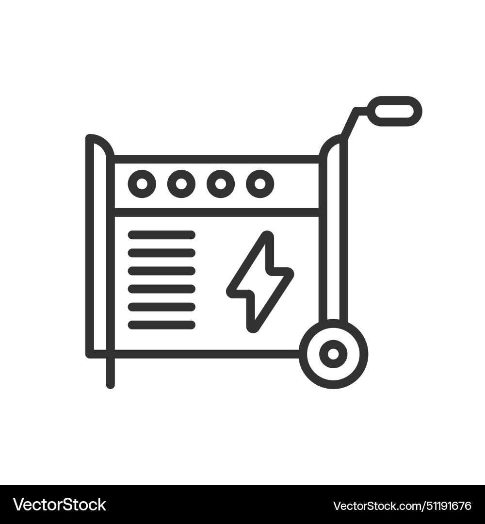 Portable generator in line design Royalty Free Vector Image