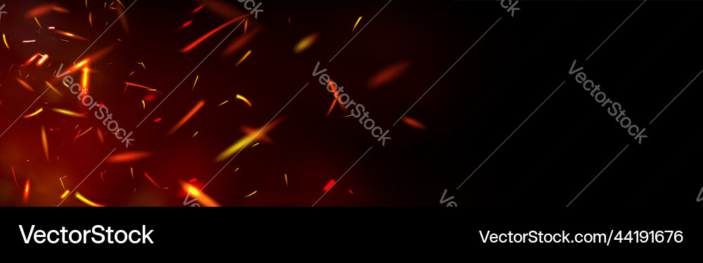 Red fire sparks overlay effect on black background