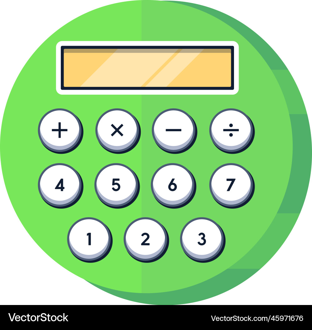Round calculator Royalty Free Vector Image - VectorStock