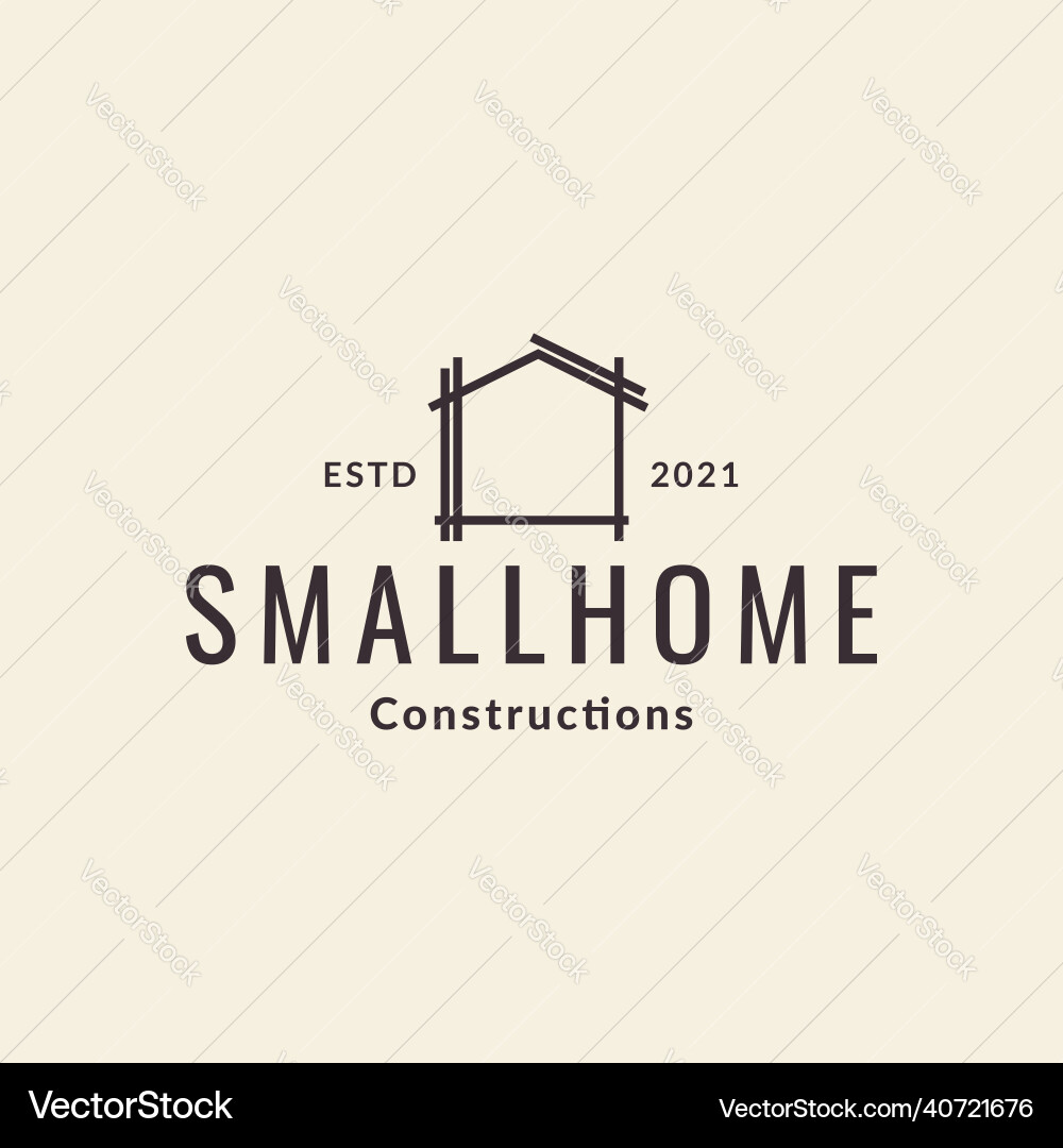 Small home line construction architect logo Vector Image
