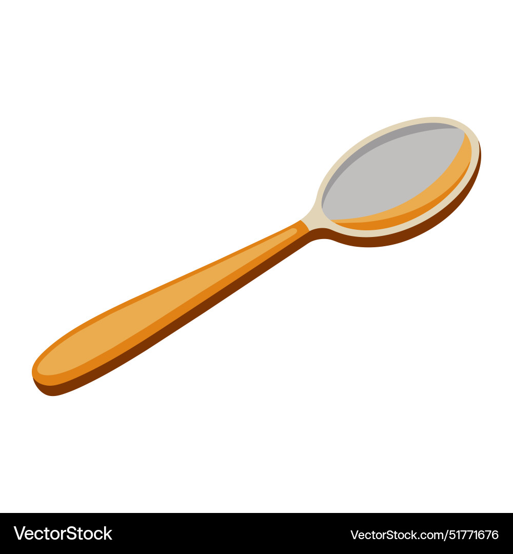 Spoon household element flat on white background Vector Image