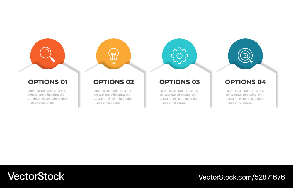 Timeline infographic template 4 step Royalty Free Vector