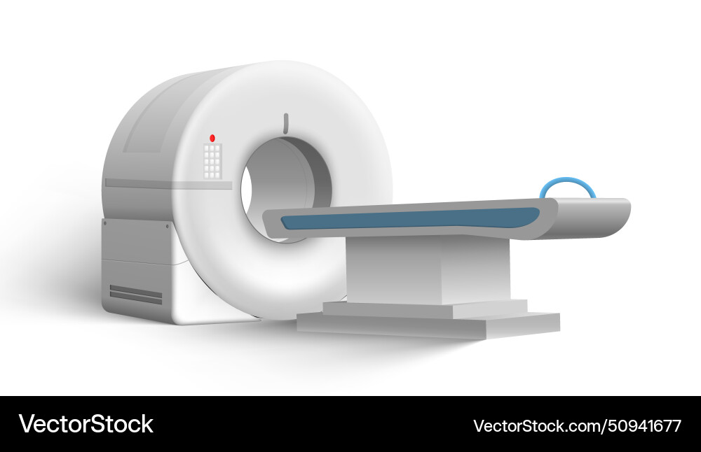 3d ct computed tomography scanner on white Vector Image