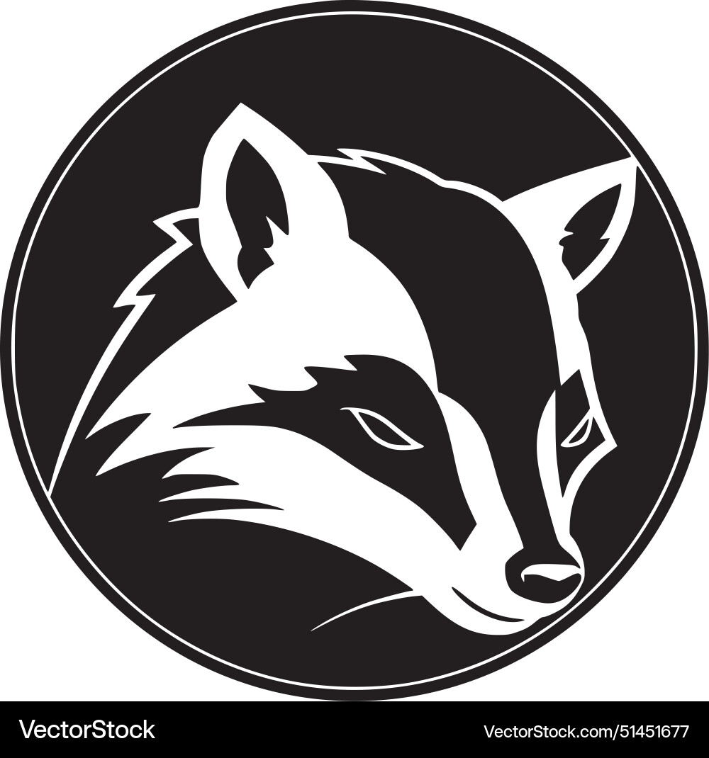 Badger - black and white isolated icon Royalty Free Vector