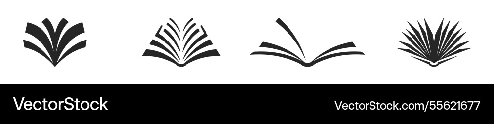 Book icons collection isolated on white Royalty Free Vector