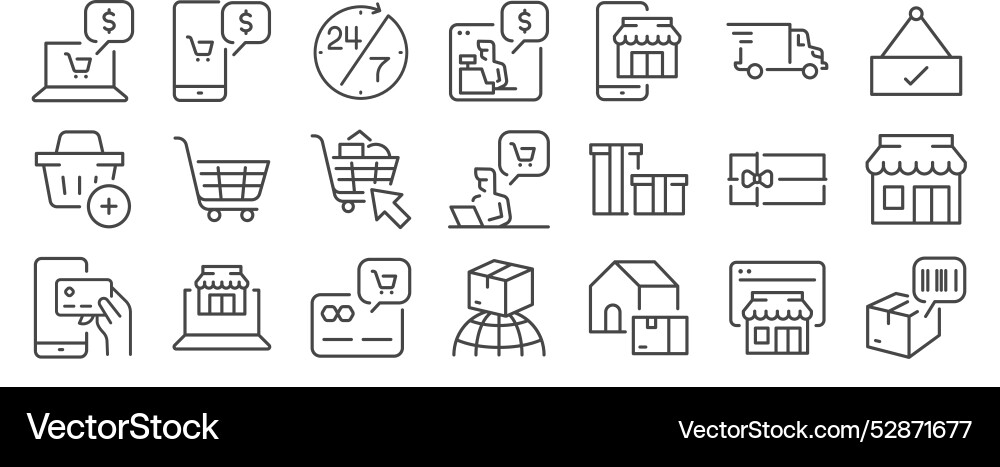 E-commerce icon set Royalty Free Vector Image - VectorStock