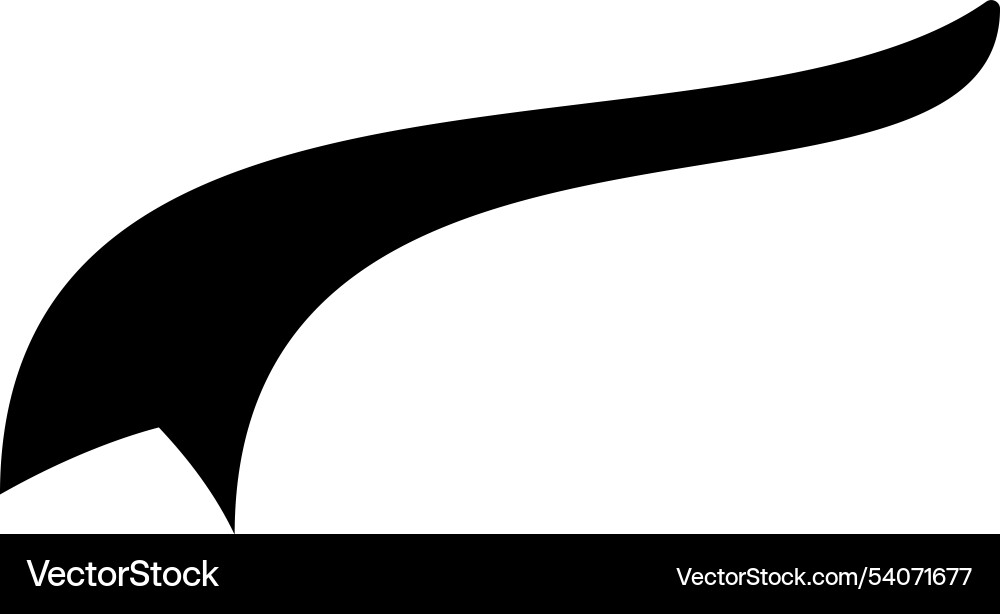 Elegant black shape swooshes energetically against