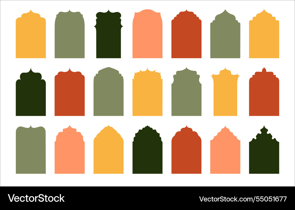 Islamic Arch Patterns Royalty Free Vector Image
