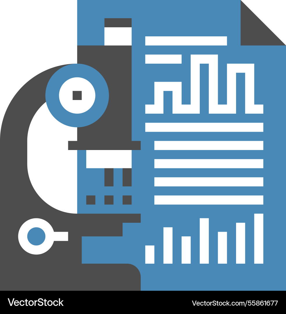 Market research flat web icon concept Royalty Free Vector