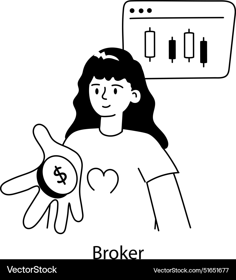 Online broker Royalty Free Vector Image - VectorStock