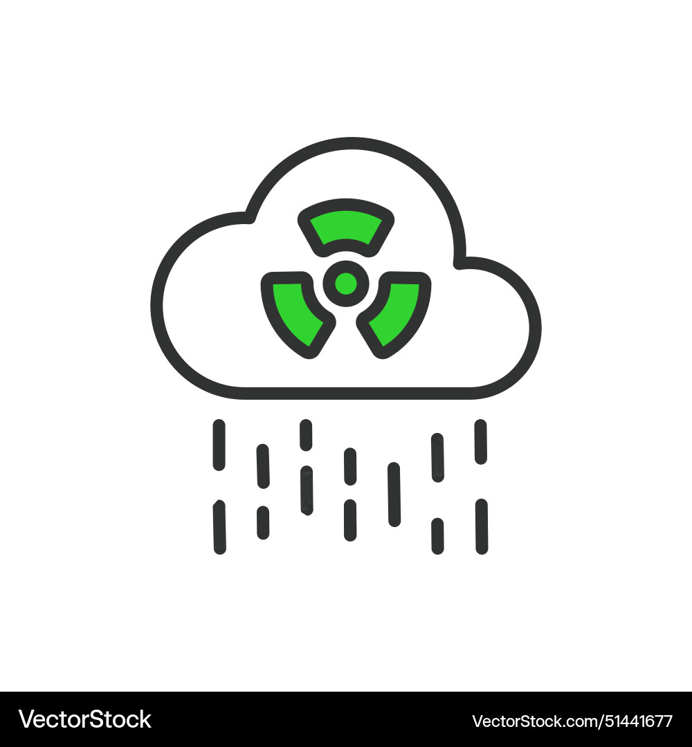 Radioactive fallout acid rain in line design Vector Image