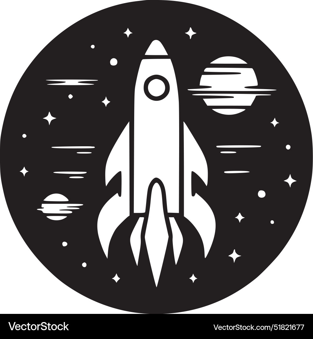 Space - black and white isolated icon Royalty Free Vector