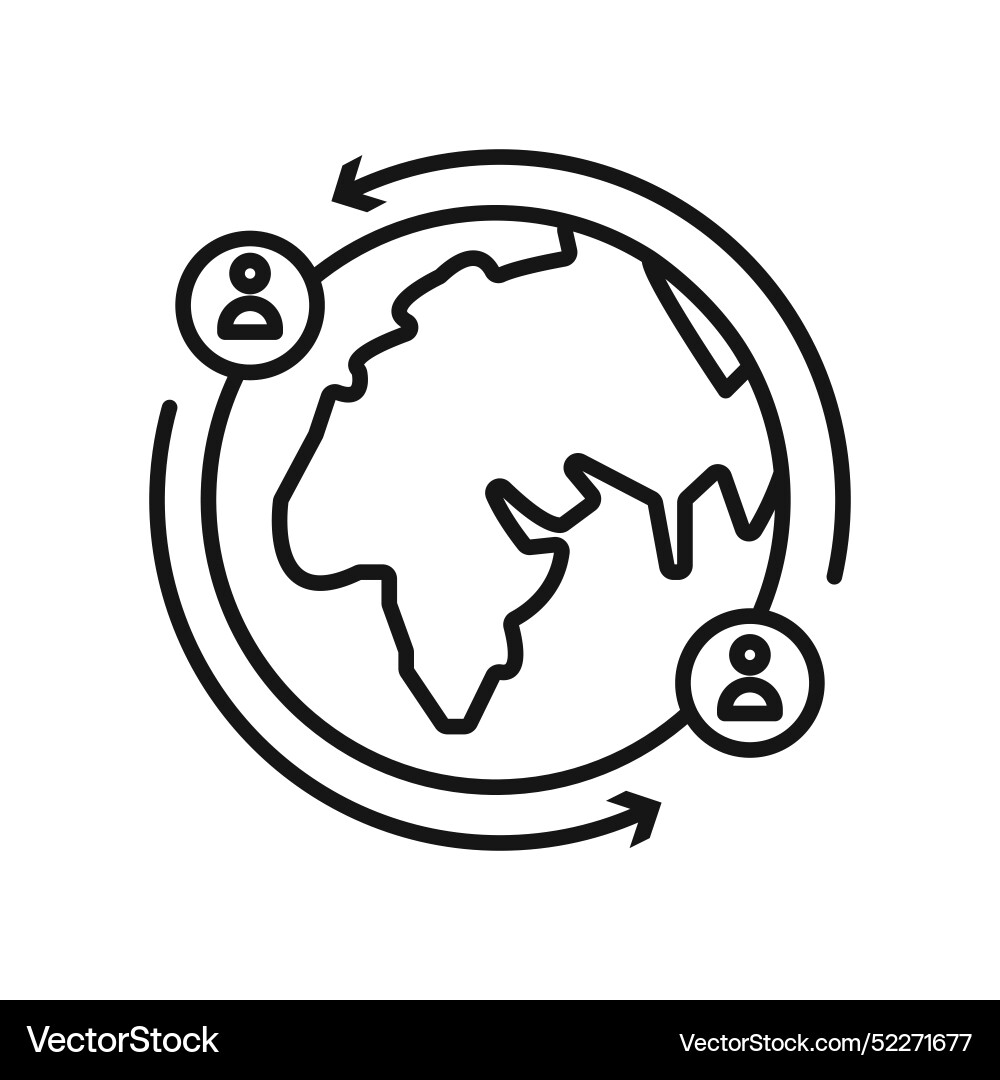 Transfer icon black line art logo Royalty Free Vector Image