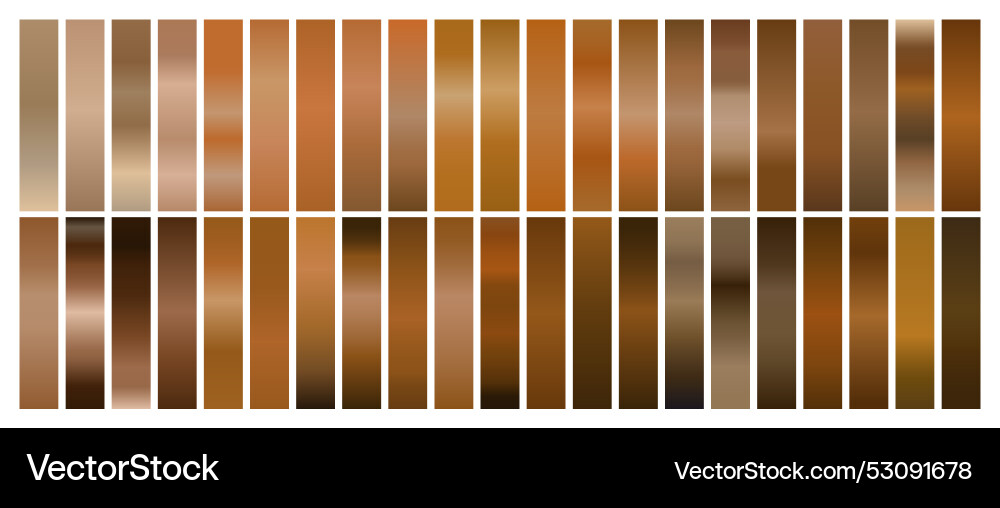 Brown gradient set for light to bright colors Vector Image