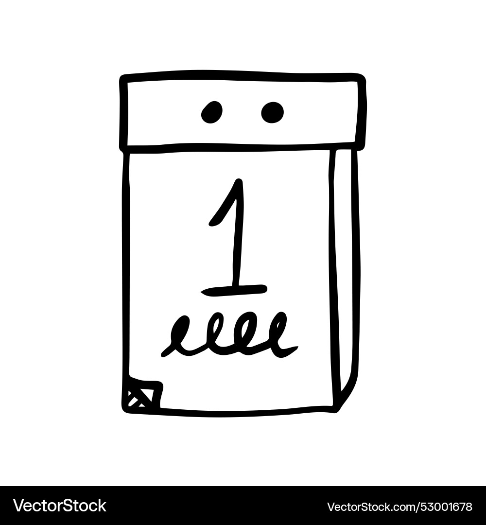 Calendar doodle schedule hand drawn sketch style Vector Image