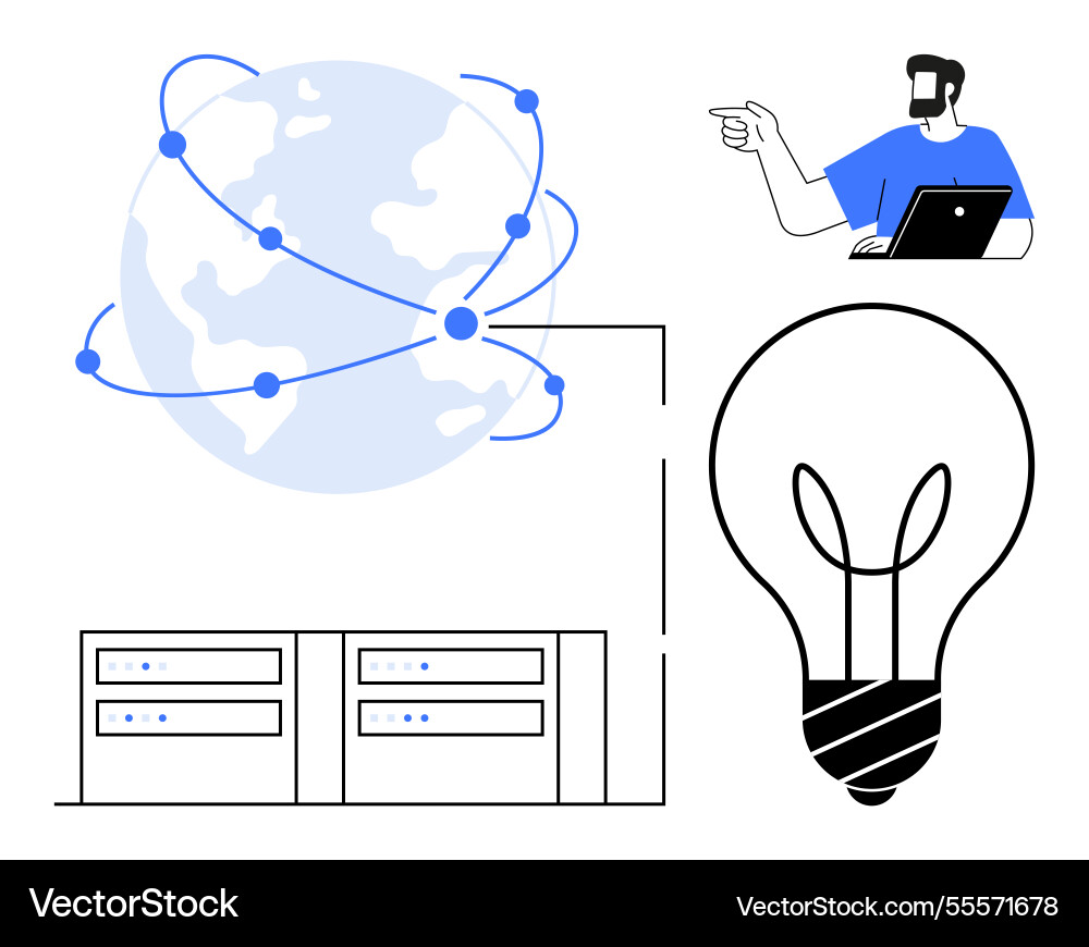 Digital transformation and innovation with global Vector Image