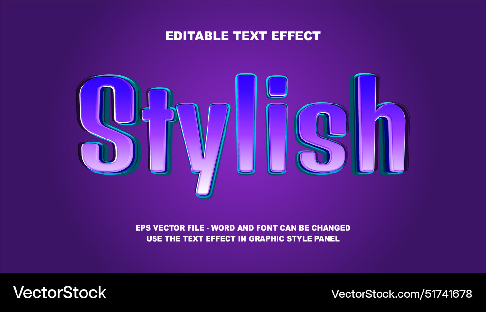 Editable text effect stylish 3d template Vector Image