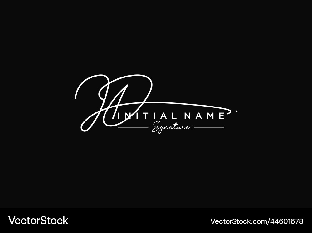 Initial jd signature logo template hand drawn Vector Image