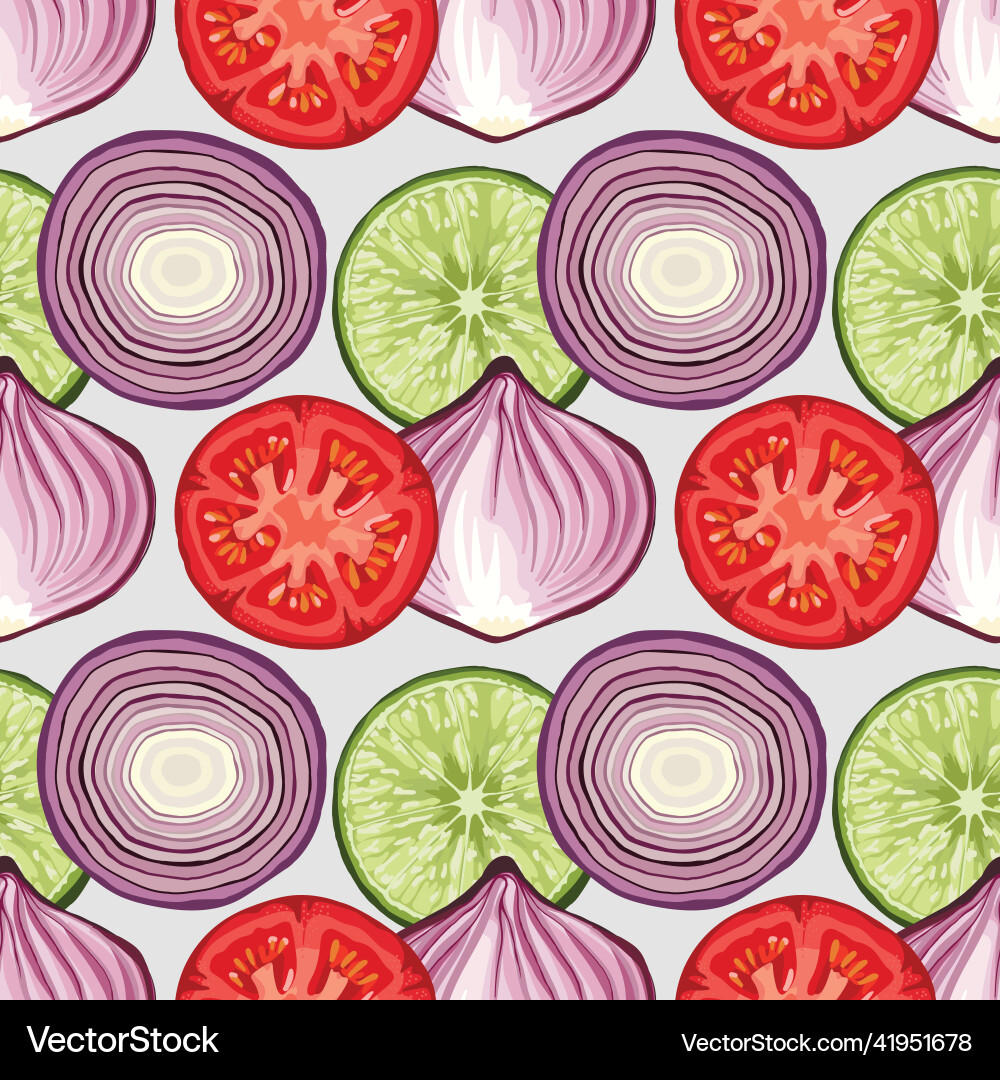 Obst und Gemüse nahtloses Design Muster Vektorbild