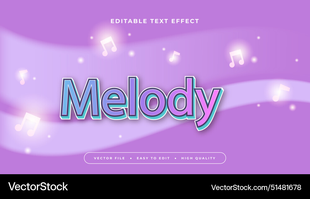 Purple violet white and blue melody 3d editable Vector Image