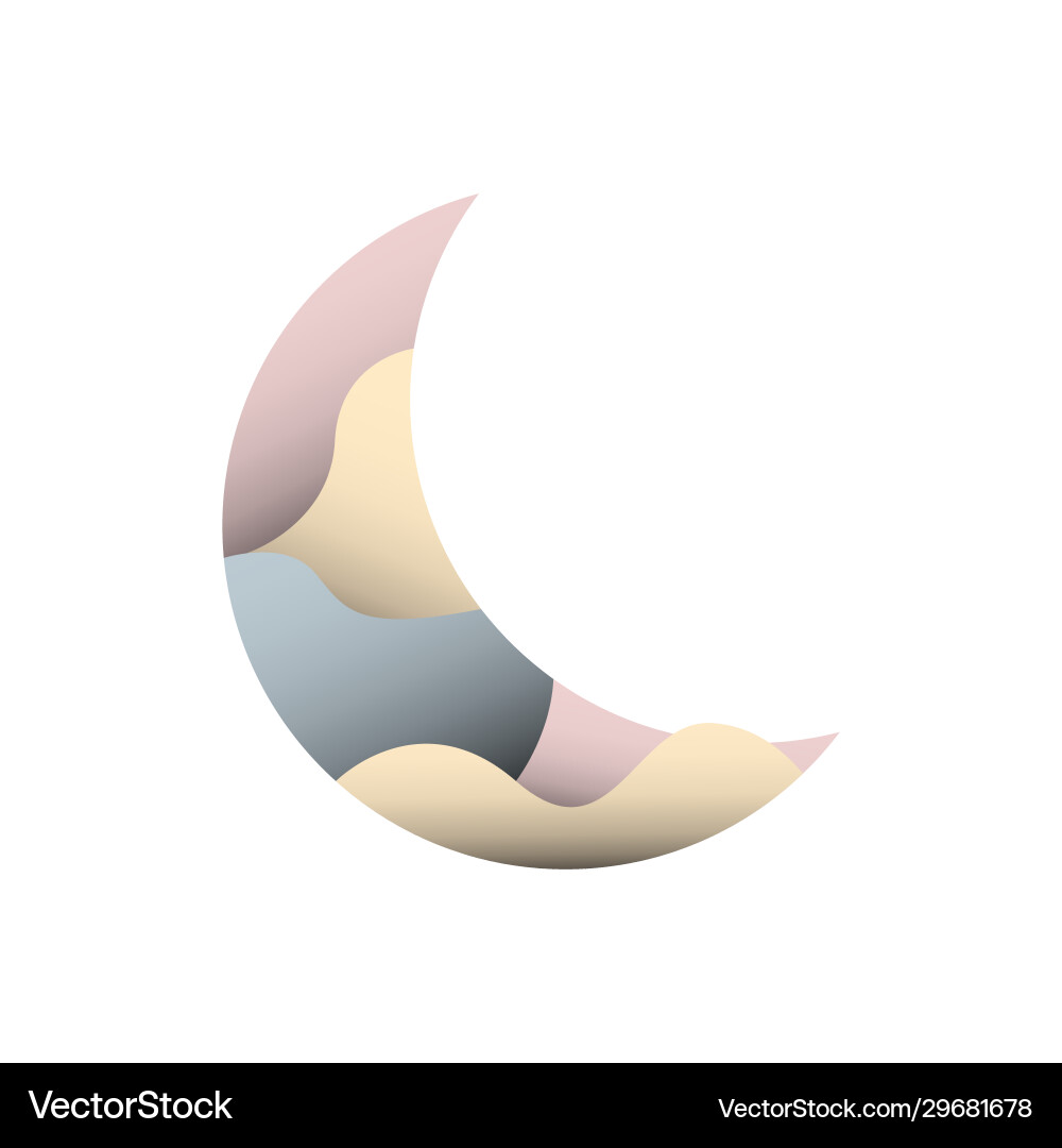 Ramadan kareem cutting moon Royalty Free Vector Image