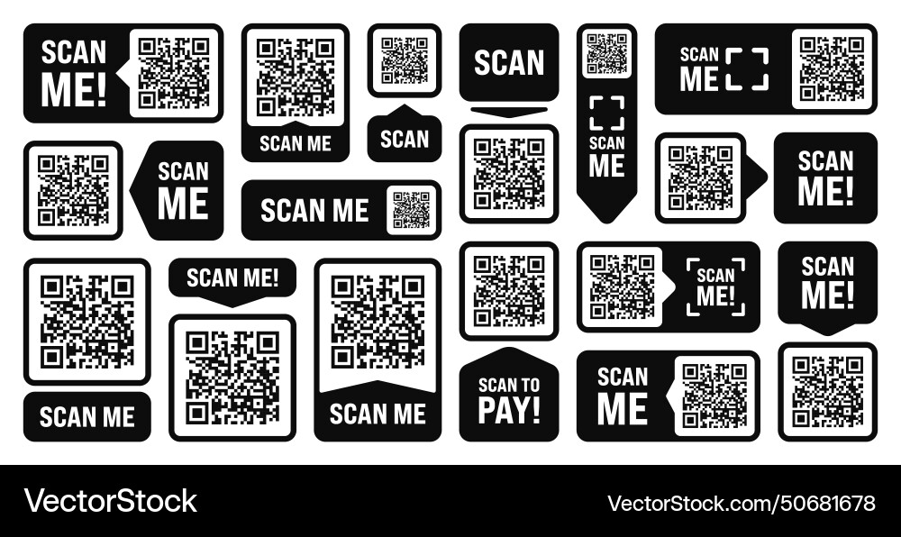 Scan me qr code sticker online payment special Vector Image