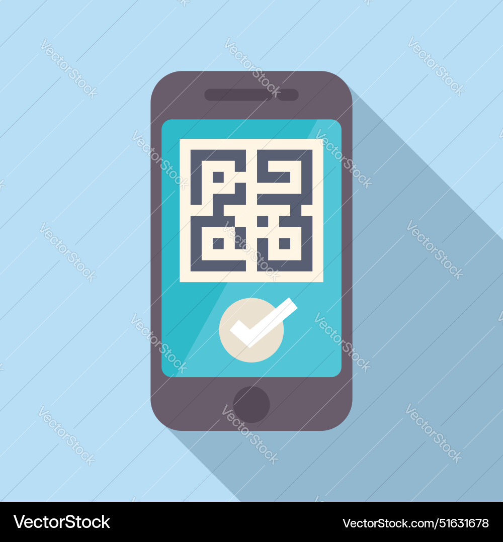 Smartphone scanning qr code successfully with Vector Image