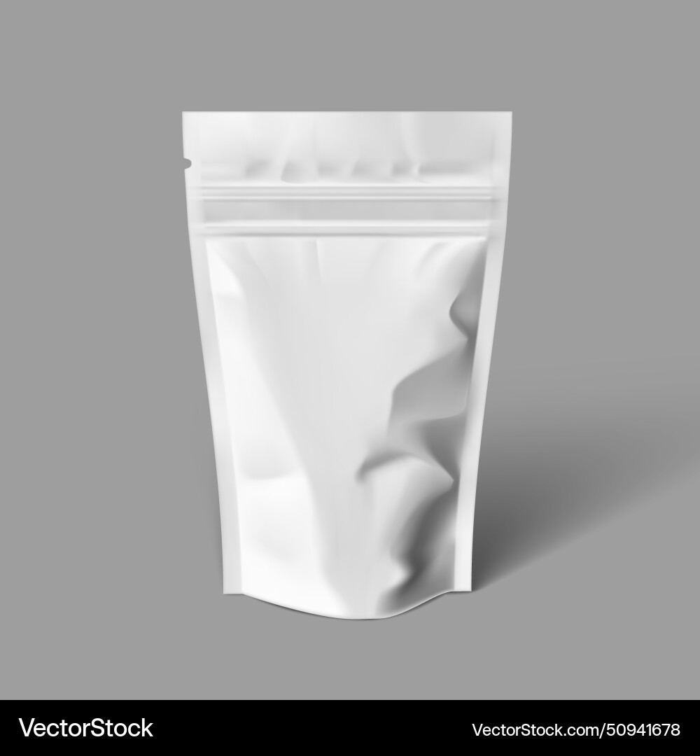 White plastic pouch bag isolated Royalty Free Vector Image