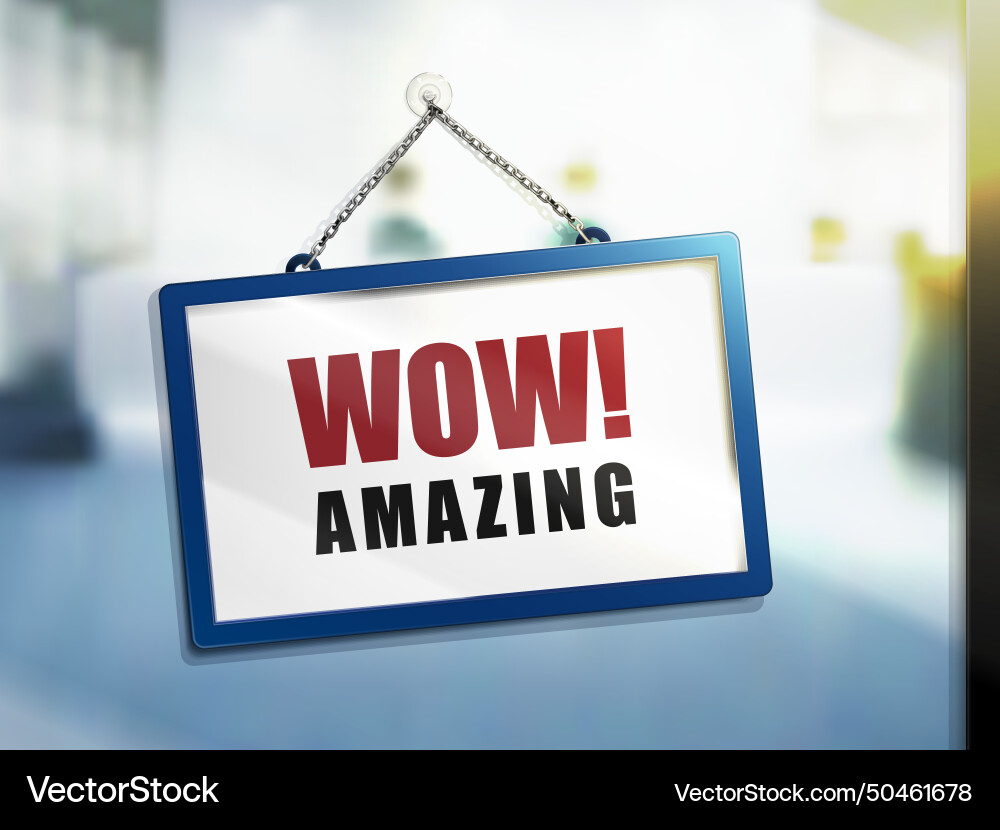 Wow amazing text sign Royalty Free Vector Image