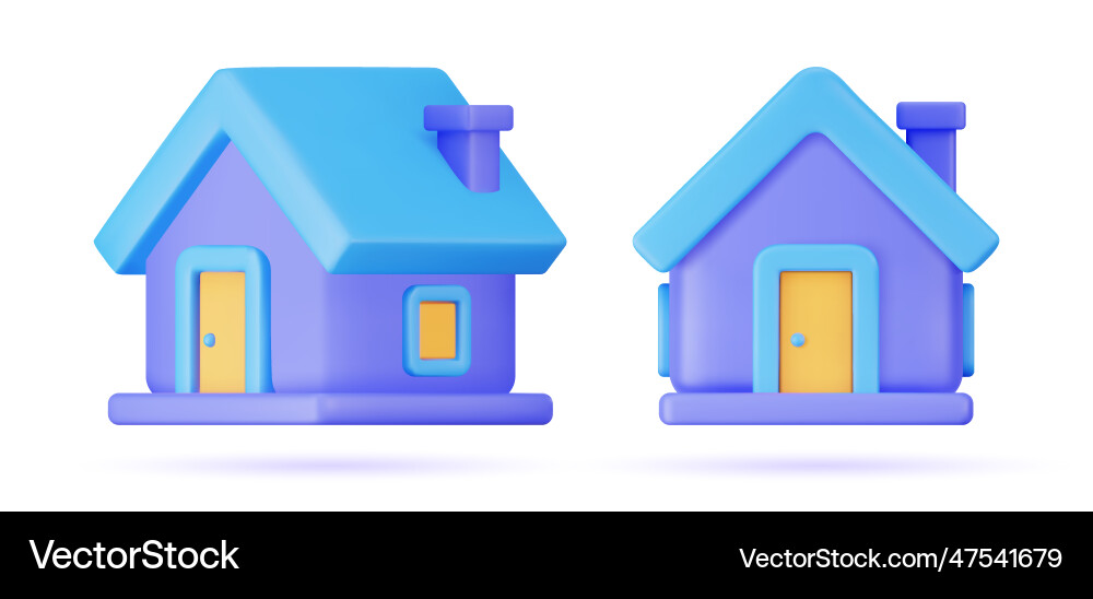 3d home Royalty Free Vector Image - VectorStock