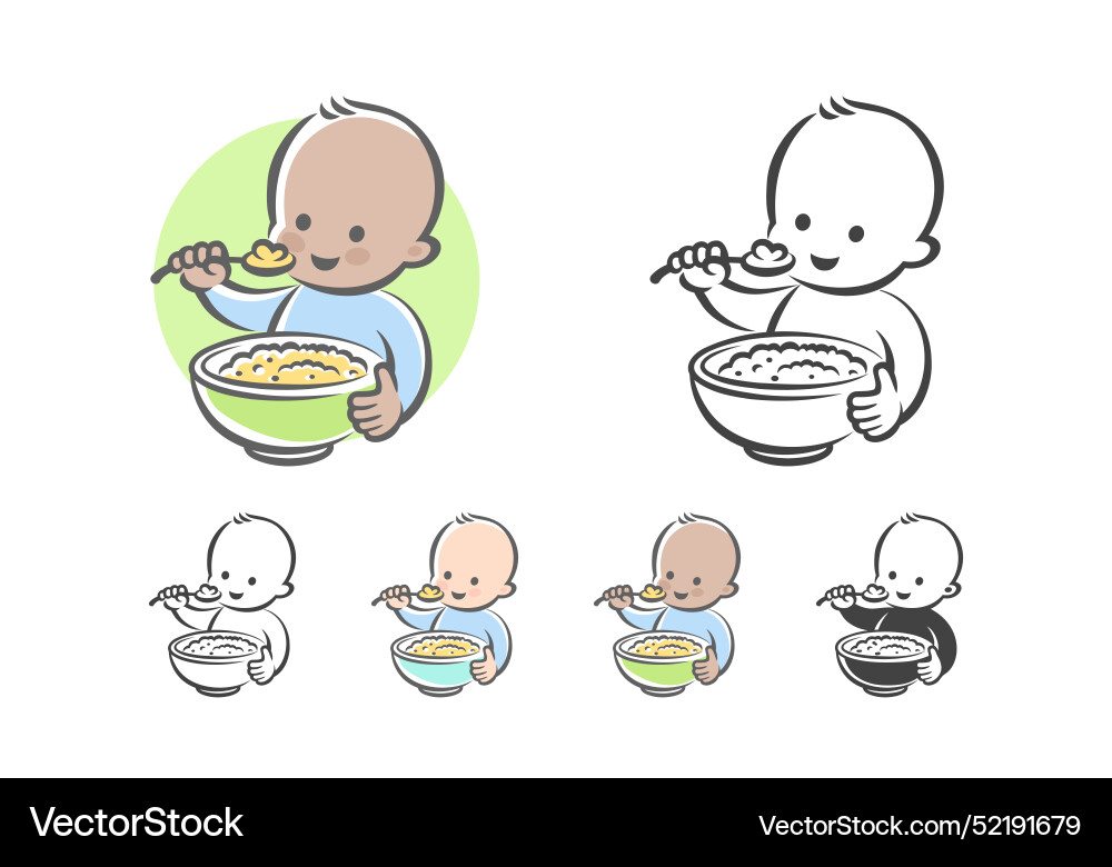 Baby food logo Royalty Free Vector Image - VectorStock
