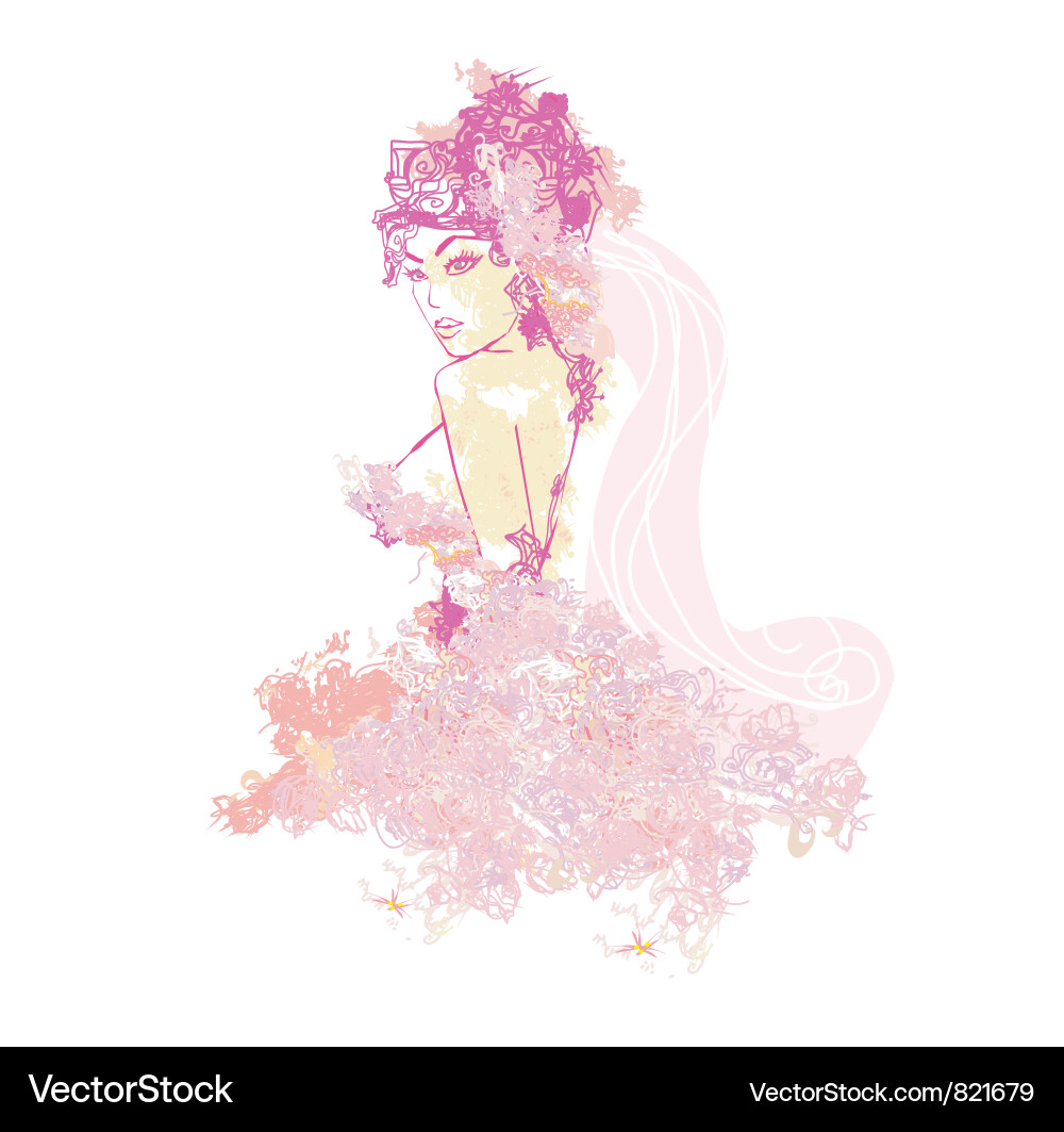 Beautiful abstract bride Royalty Free Vector Image