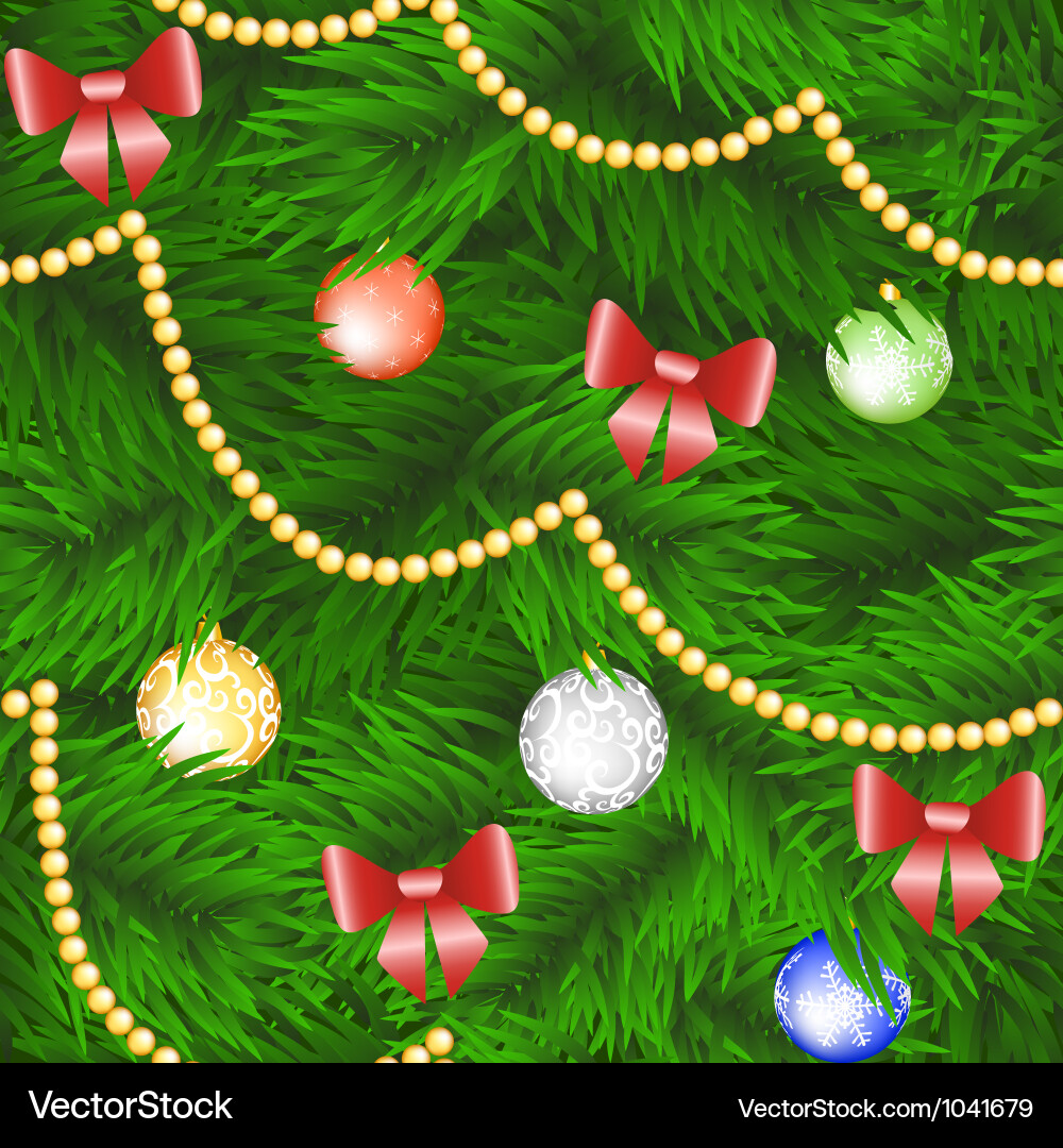 Christmas tree seamless background Royalty Free Vector Image