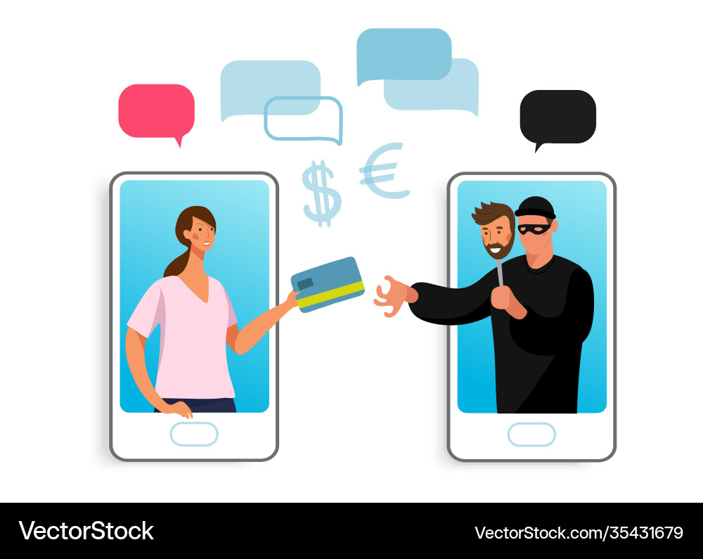 Conceptual online fraud cyber Royalty Free Vector Image